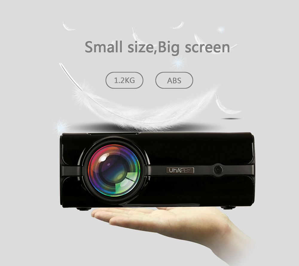 UHAPPY U45 Mini Projector 1080P HD LED 1600 Lumens Black