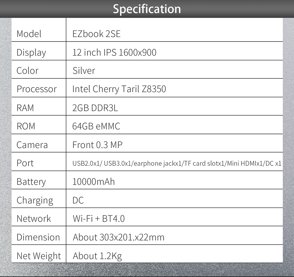 Jumper EZbook 2SE Laptop 2GB 64GB Silver