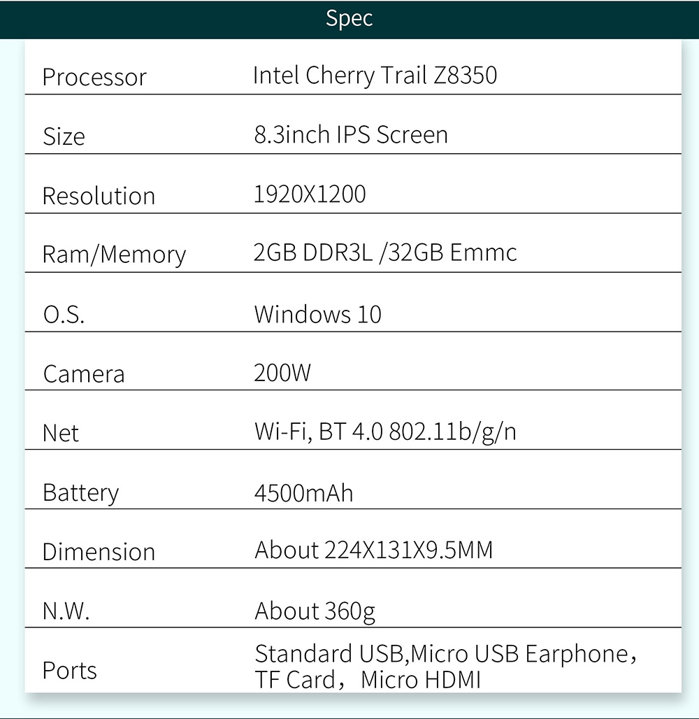 Jumper EZpad Mini 4S Tablet PC 2GB 32GB Black Silver