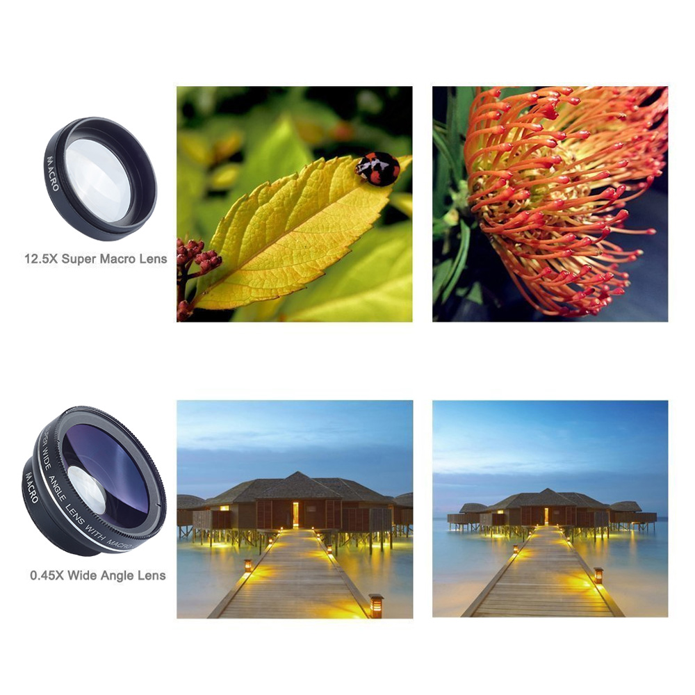 Apexel APL 0.45WM Wide Angle Macro Lens For Phones Camera Lens Black