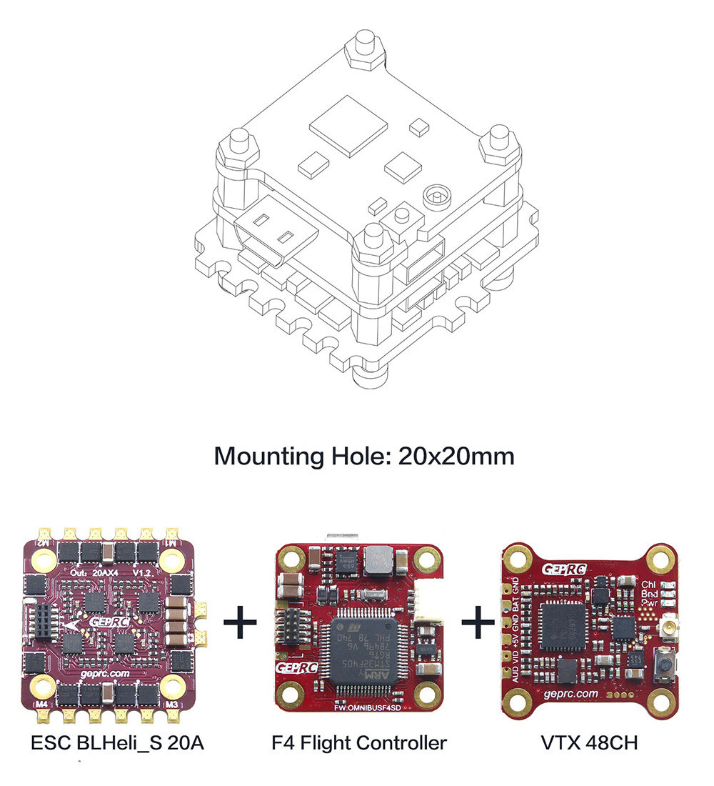 GEPRC Stable F4 MiniTower Omnibus F4 with ESC VTX