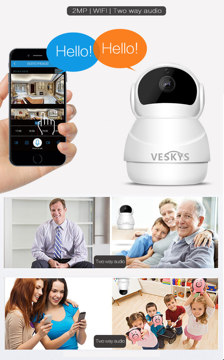 VESKYS N9 WiFi 1080P IP Camera White