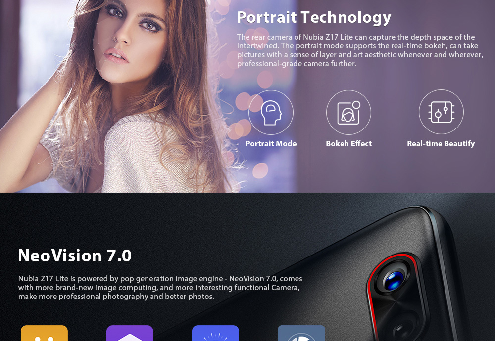 Package Nubia Z17 Lite 5.5 Inch 6GB 64GB Smartphone Black Gold