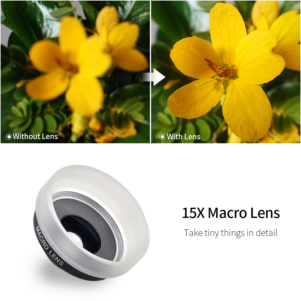 APEXEL APL ML35 15x Macro Lens With Universal Clip Black