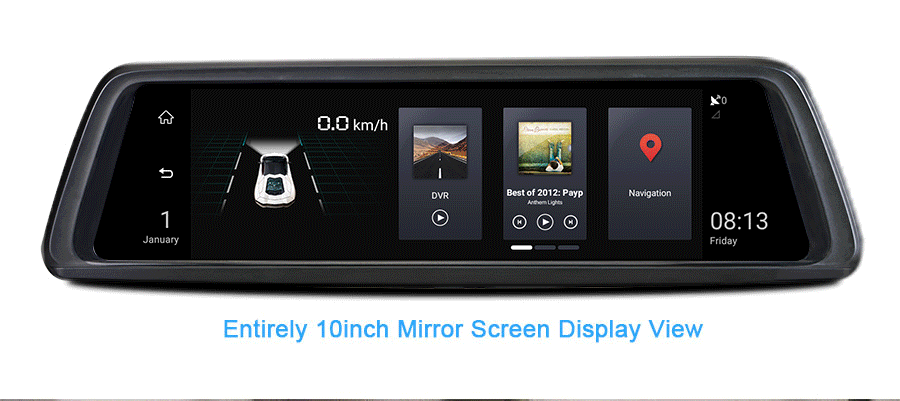 V9 MTK6735 10 Inch 4G Dash Camera FHD 1080P WiFi Dual Lens