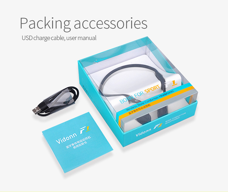 Vidonn F1 Bone Conduction Bluetooth Headset with Mic Black