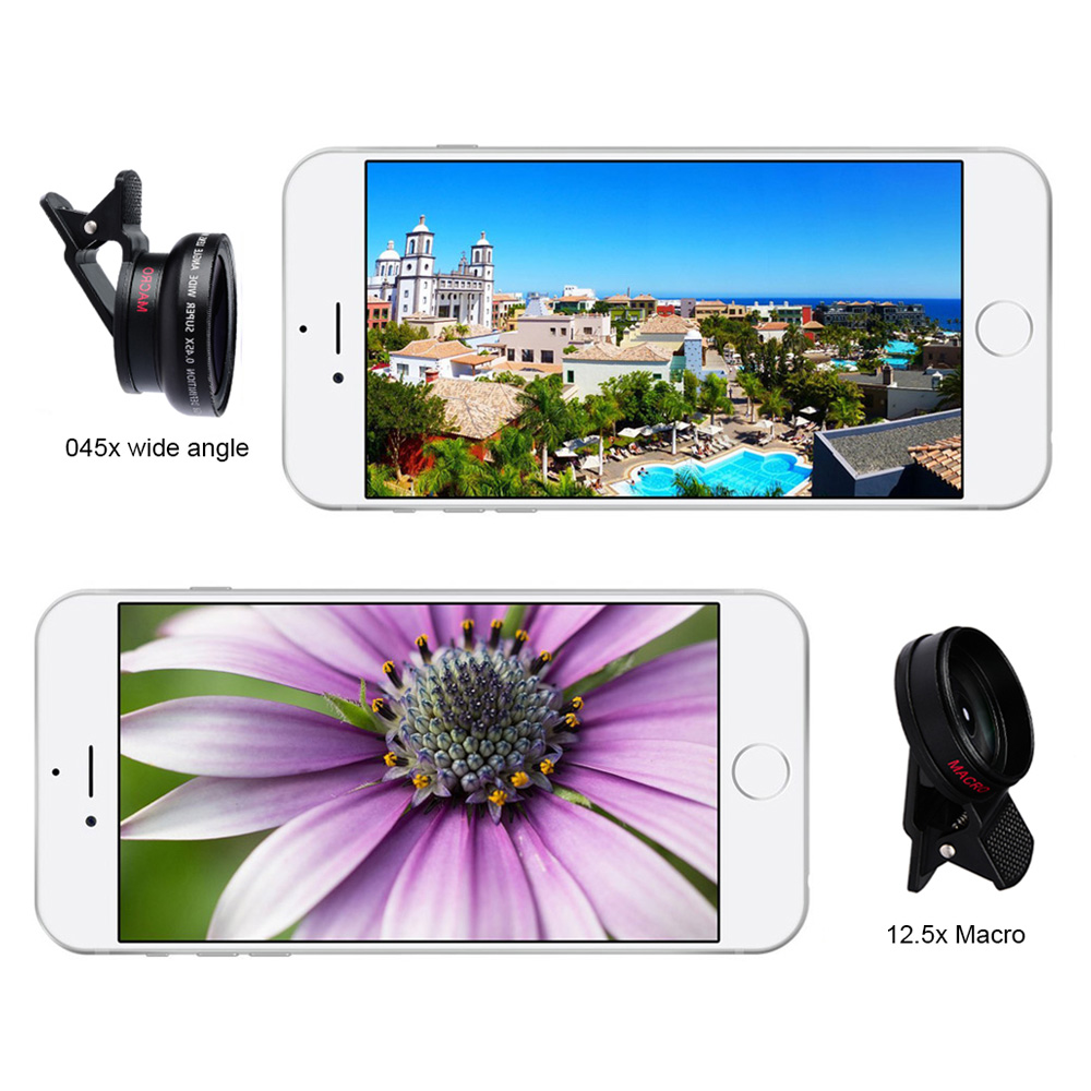 Apexel APL 0.45WM Wide Angle Macro Lens For Phones Camera Lens Black