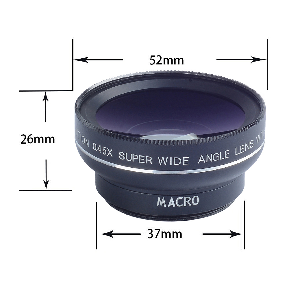 Apexel APL 0.45WM Wide Angle Macro Lens For Phones Camera Lens Black