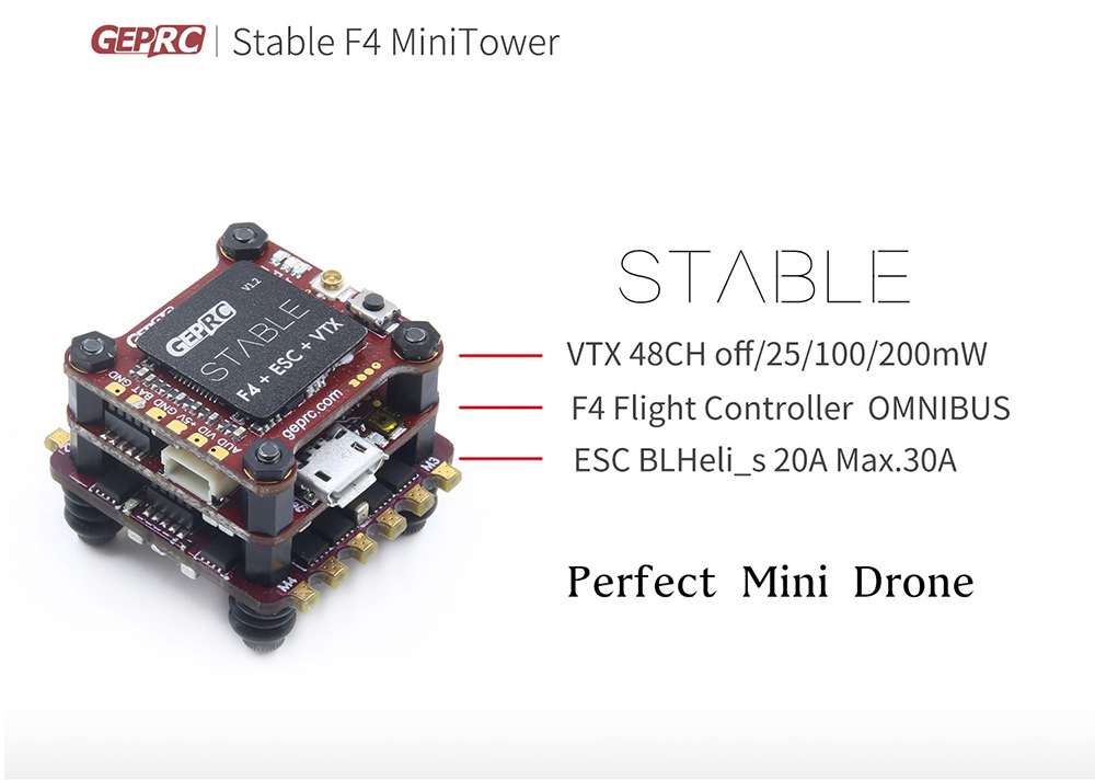 GEPRC Stable F4 MiniTower Omnibus F4 with ESC VTX