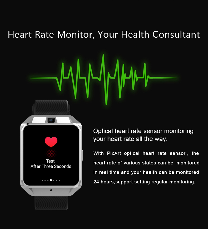 Microwear H5 Heart Rate Monitor Smartwatch Phone Black
