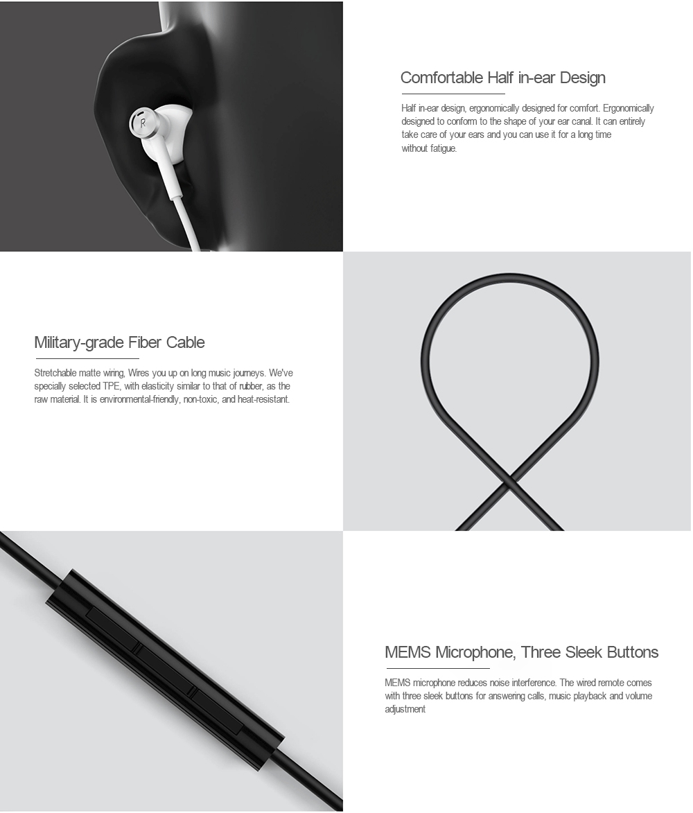Xiaomi Double Unit Half In-ear Earphones