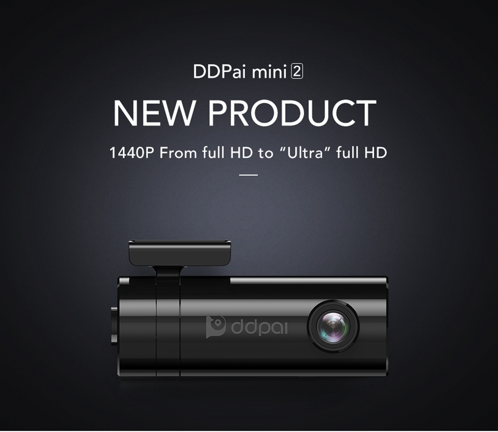 DDPai Mini2 2K Car DVR Camera 140 Degree Loop Recorder Black