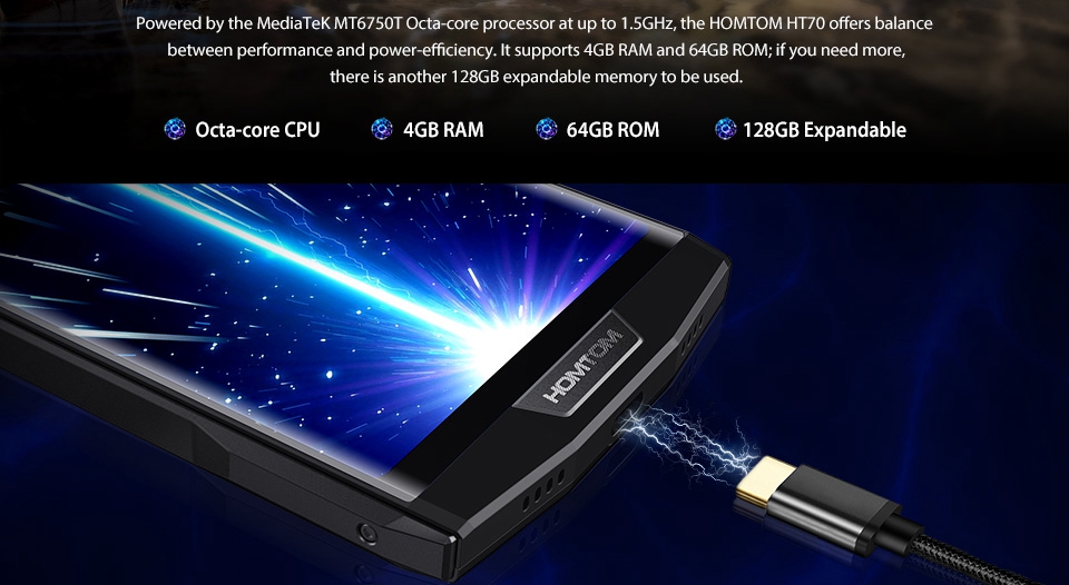 HOMTOM HT70 6.0 Inch 4GB 64GB Smartphone Black