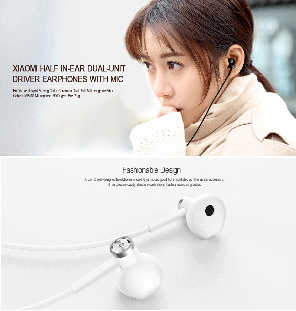 Xiaomi Double Unit Half In-ear Earphones