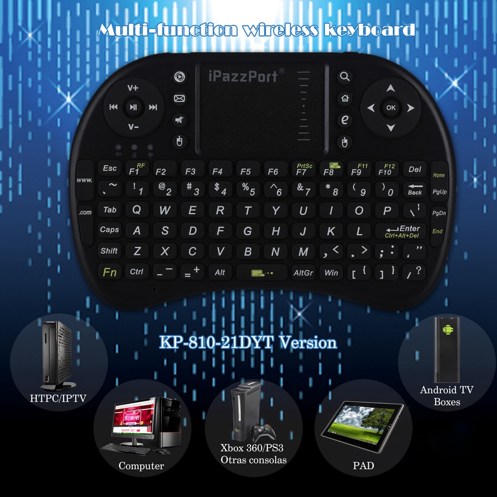 iPazzPort KP-810-21YT i8 2.4G Wireless Keyboard