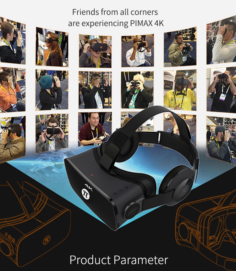 PIMAX 4K UHD 8.29MP Dual Gyroscope FOV110 VR Headset for PC
