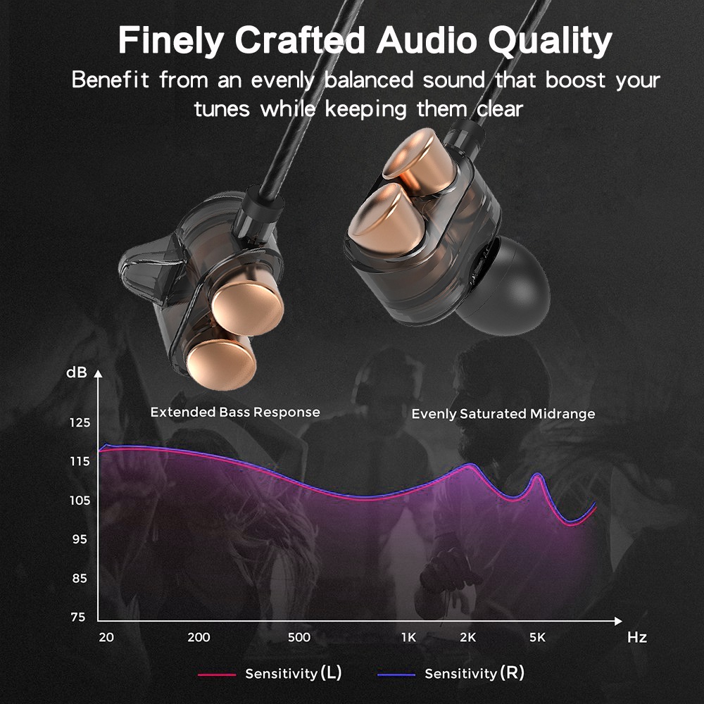 X700 Double Dynamic Headphones Black