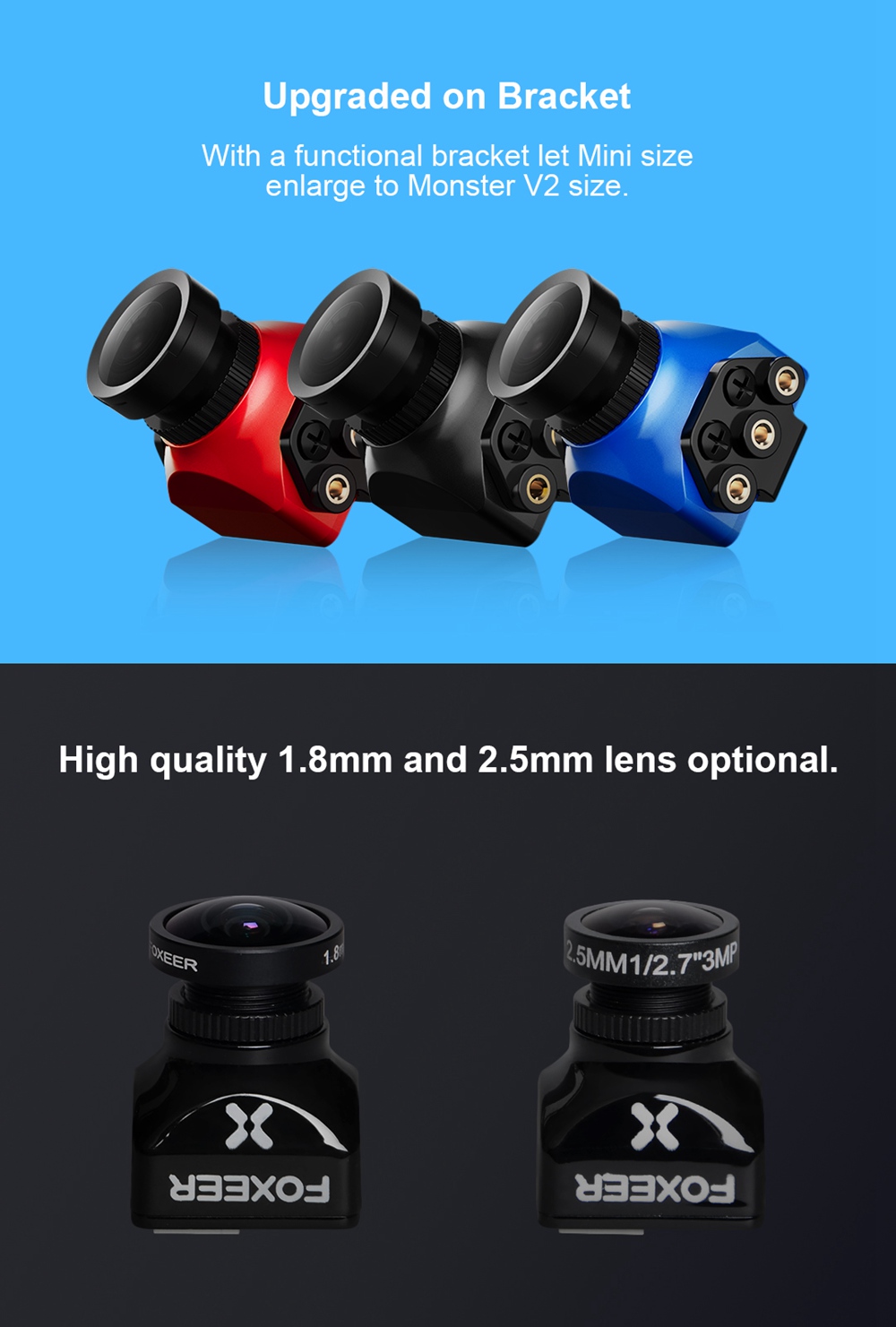 Foxeer Monster Mini Pro FPV Camera Red