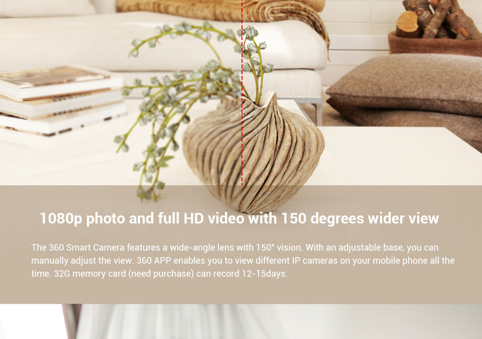 360 D606 WiFi 1080P IP Camera White