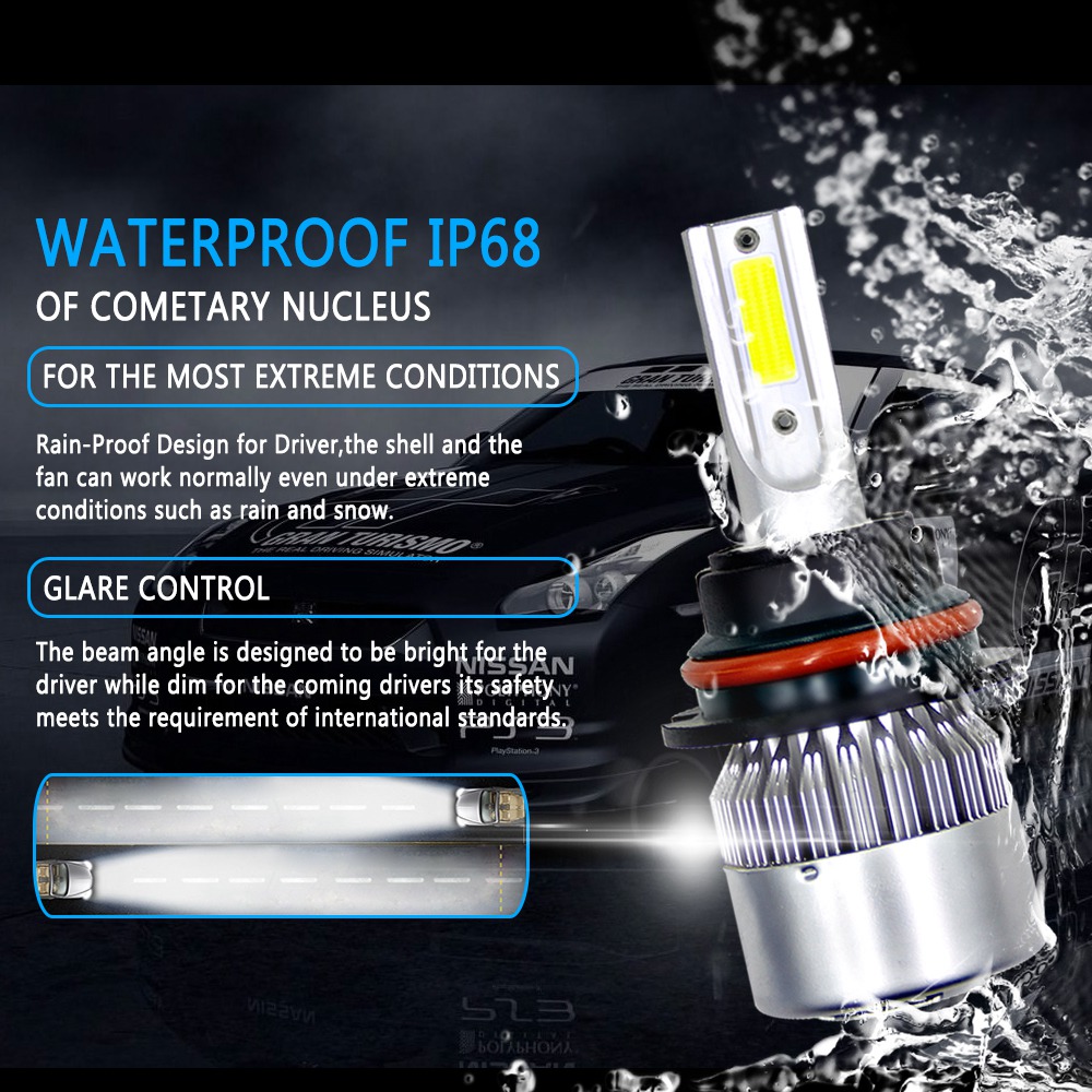 9007/HB5 Car LED Headlight Bulb Extremely Bright Chips Conversion Kit