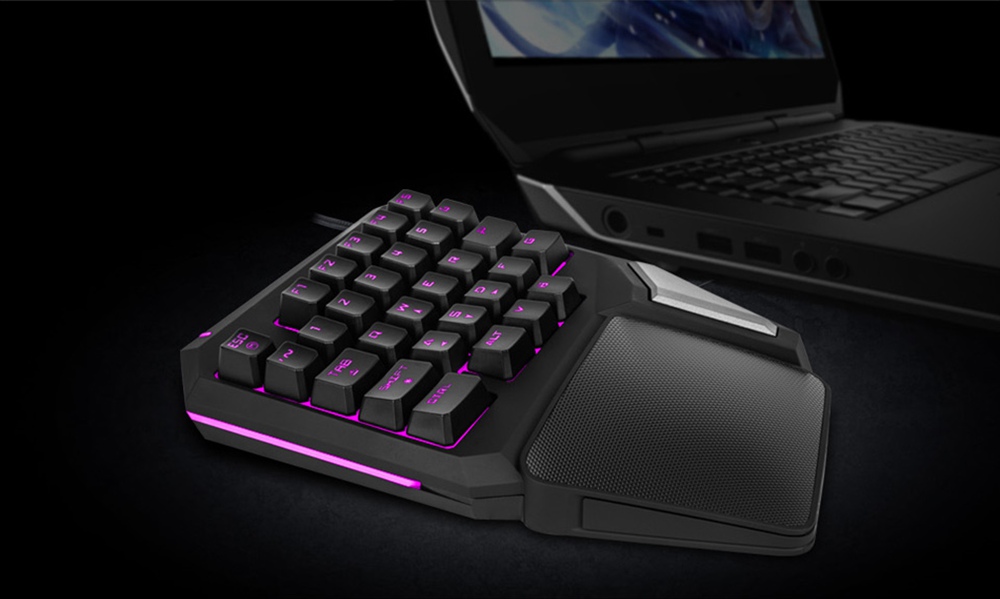 Delux T9 Pro Wired One-Handed Gaming Keyboard 7 Colors Backlight