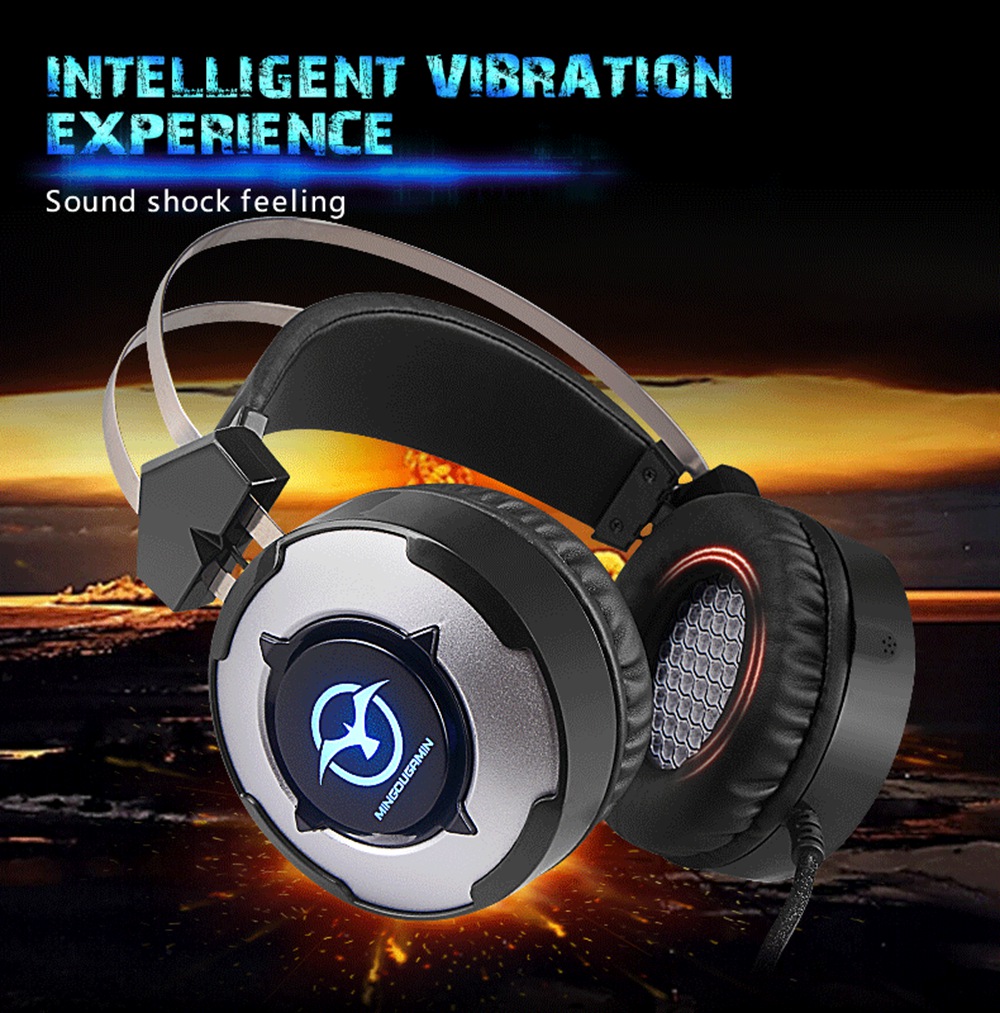M1 Gaming Headset Colorful Glowing with Mic Black Silver