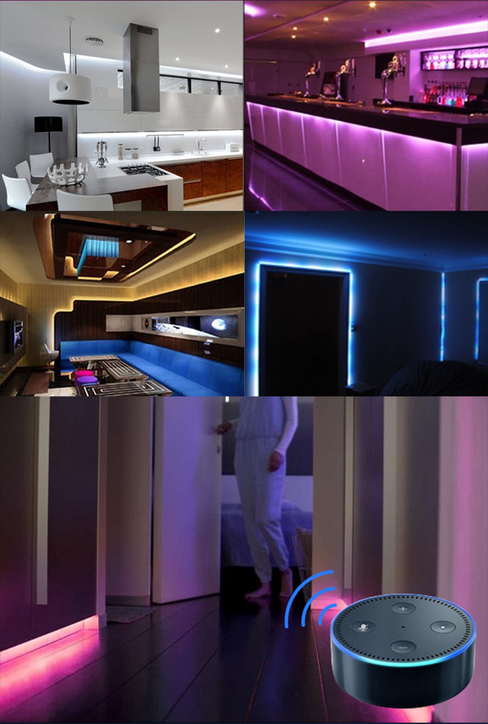 Geekbes 2m WiFi Smart Touch LED Strip Light White