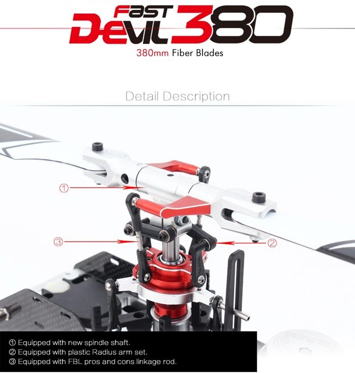 ALZRC Devil 380 FAST RC Helicopter KIT Version Red