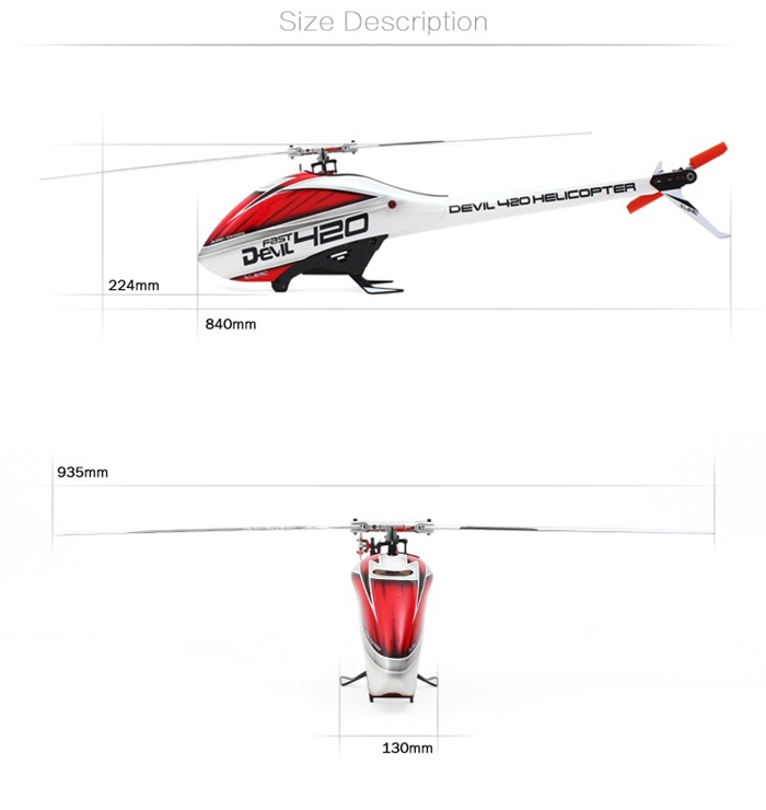 ALZRC Devil 420 FAST RC Helicopter Super Combo Version Red