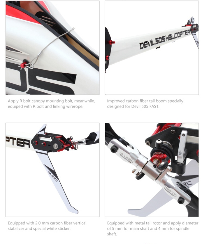 ALZRC Devil 505 FAST RC Helicopter KIT Version Red