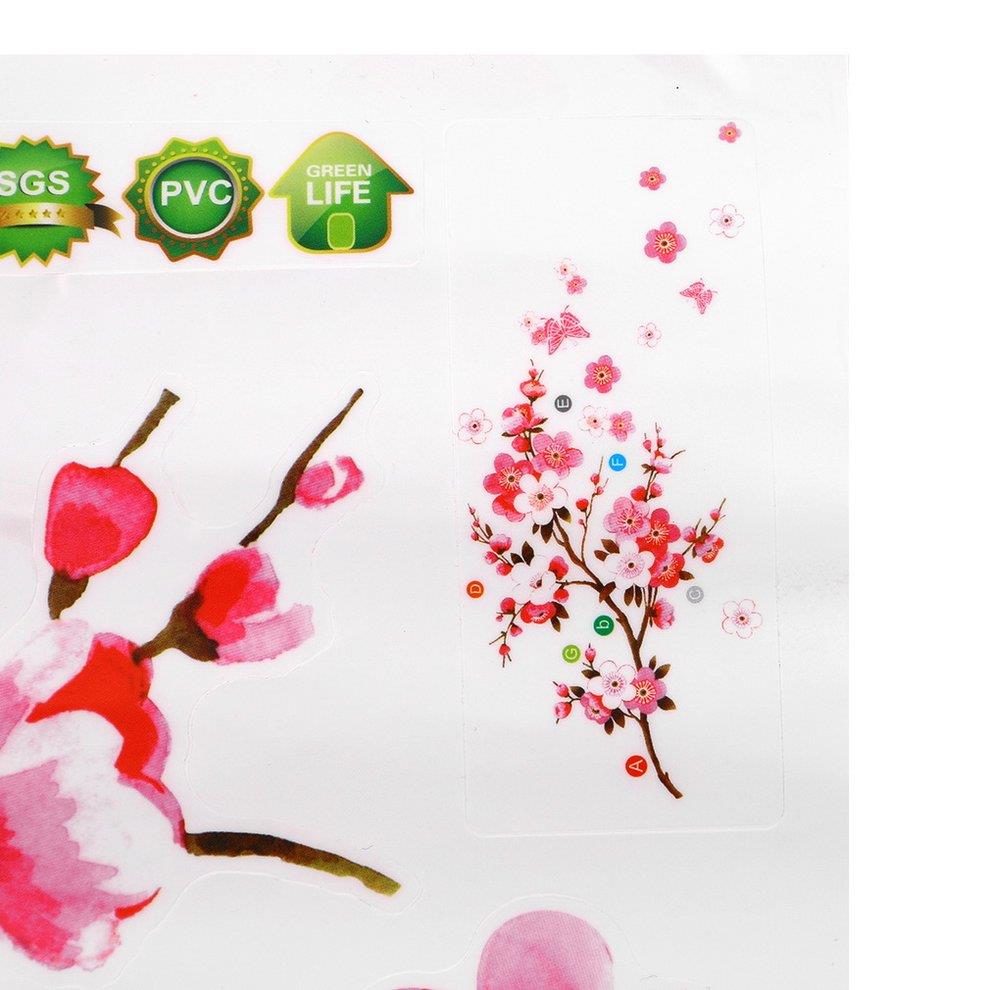 Removable Flower Peach Butterfly Wall decal Stickers