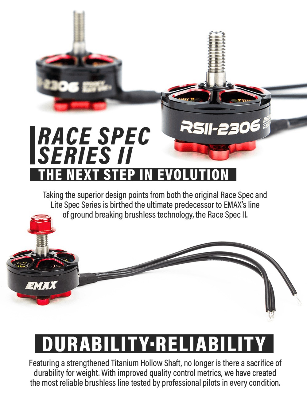 EMAX RSII 2306 1900KV 3-6S CW Brushless Motor for Racer