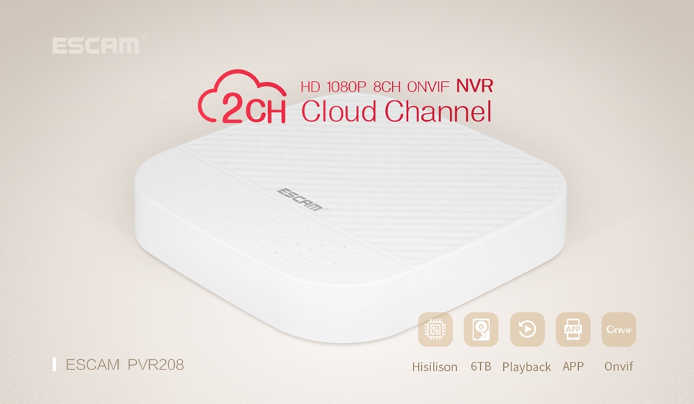 ESCAM PVR208 1080P WiFi IP Camera White