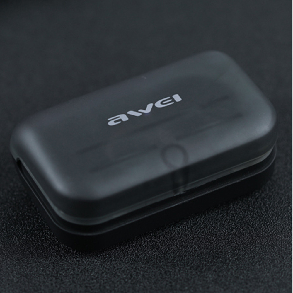 AWEI TWS Sport V5.0 Bluetooth Earphones with Charge Storage Black