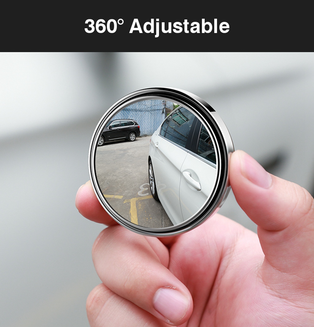 360 Degree Adjustable HD Glass Round Rear View Mirror With Large ...