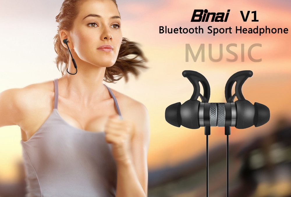 Binai V1 Wireless Bluetooth Headphones with Mic Black