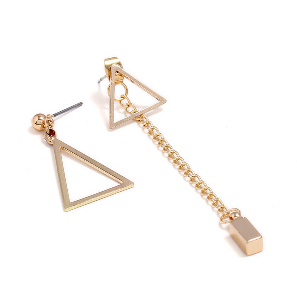 Women's Simple Asymmetric Metal Geometry Earrings Set Gold