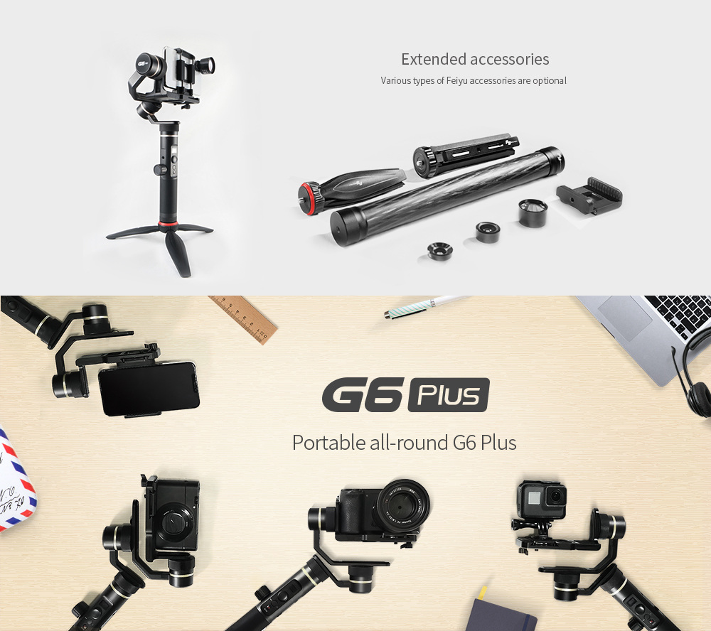 Feiyu Tech G6 Plus WiFi Bluetooth Handheld Gimbal Stabilizer