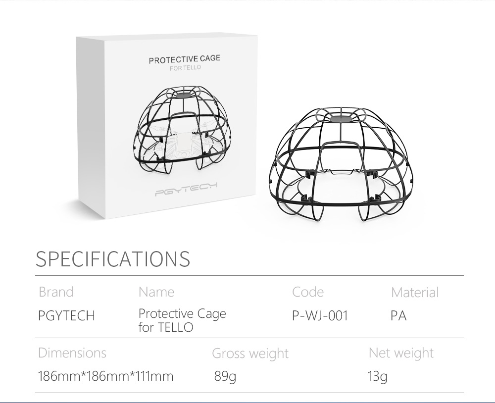 PGYTECH Protective Cage for DJI Tello RC Drone