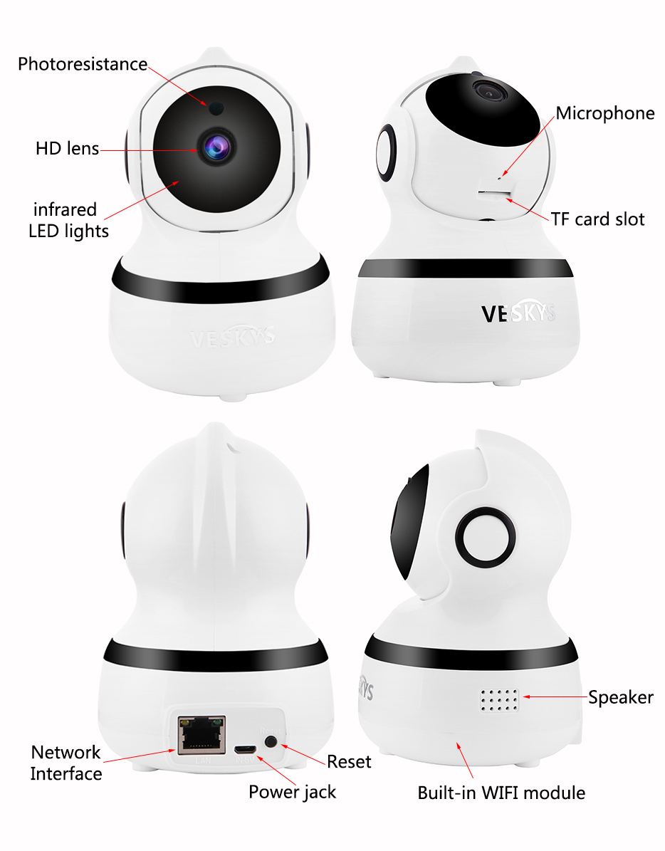 VESKYS N23 1080P WiFi IP Camera White