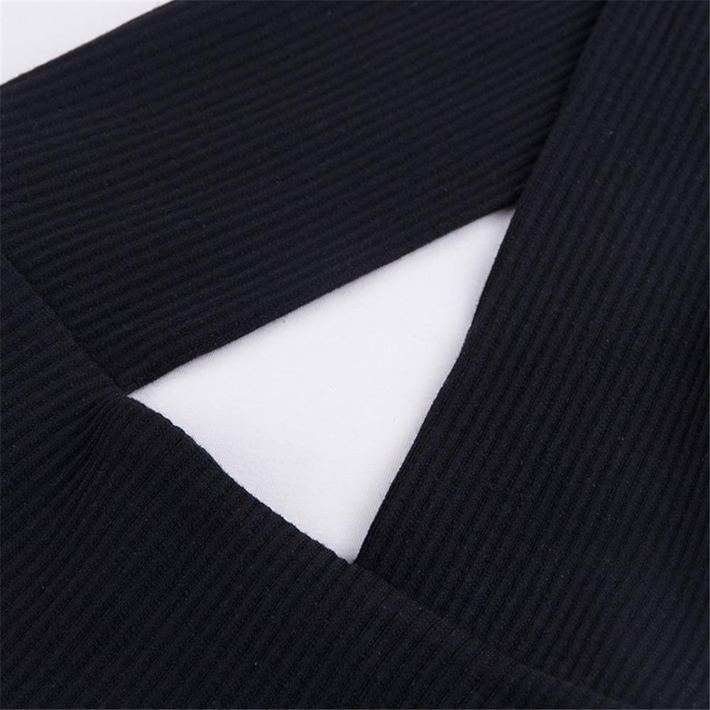 Women Slim Halter Neck Chest Wrap Vest Black