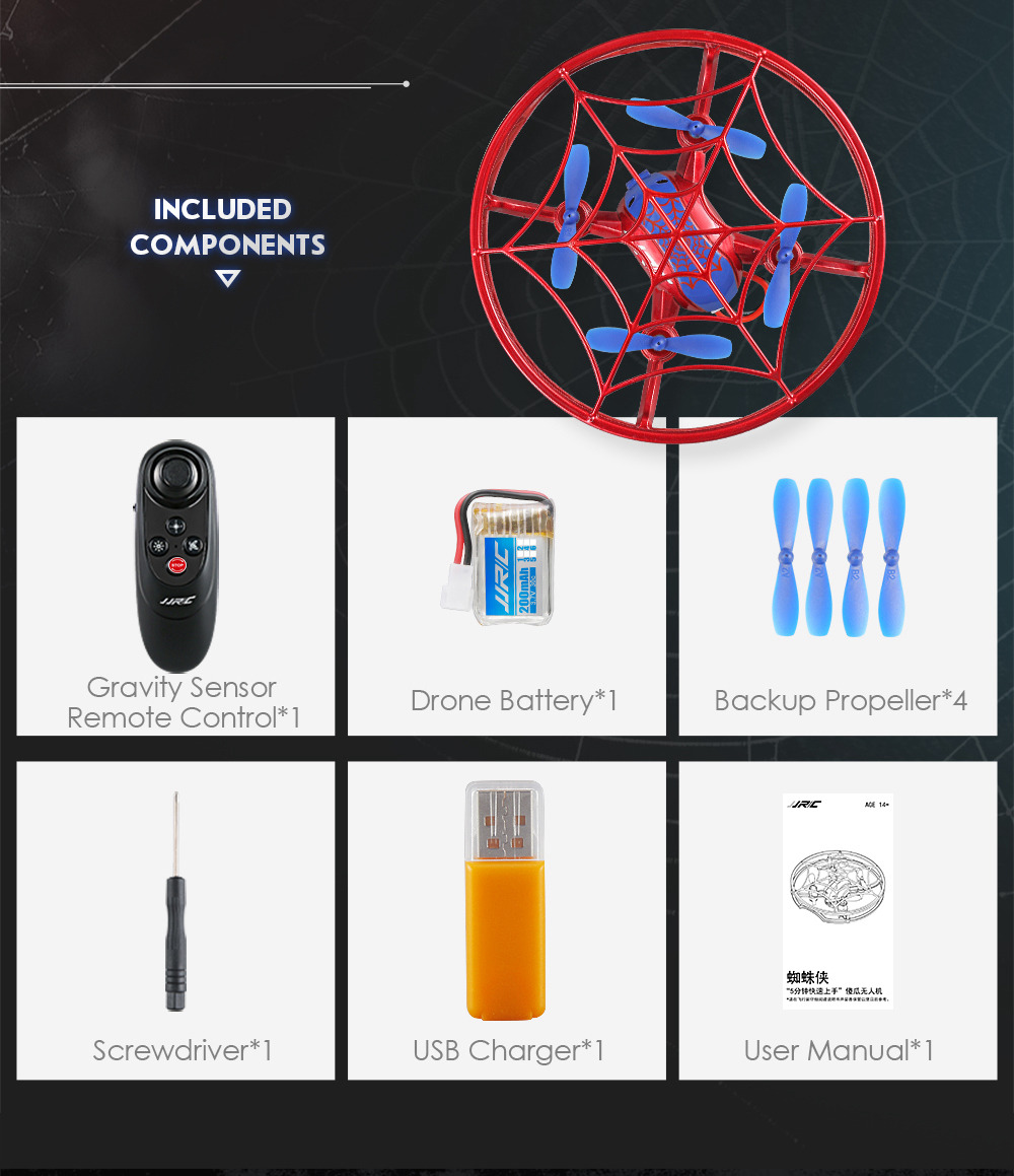 JJRC H64 SPIDERMAN Gravity Sensor Control RC Drone RTF Blue
