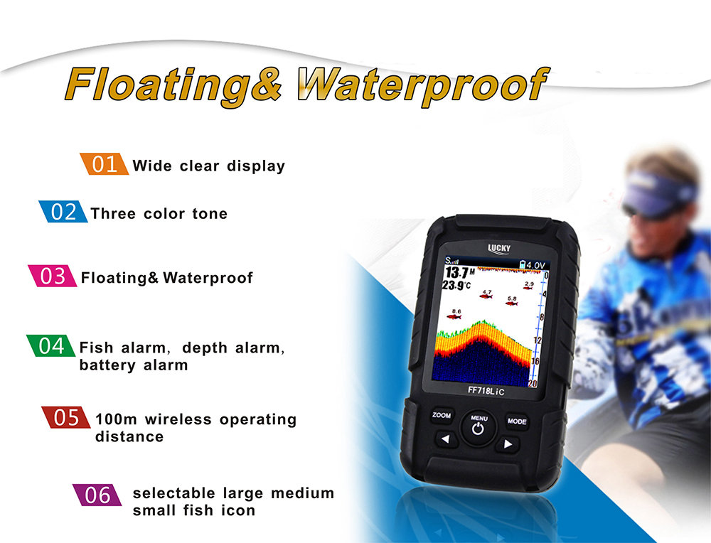 LUCKY FF718LiC-T Portable Underwater Wired Sonar Sensor Fish Finder