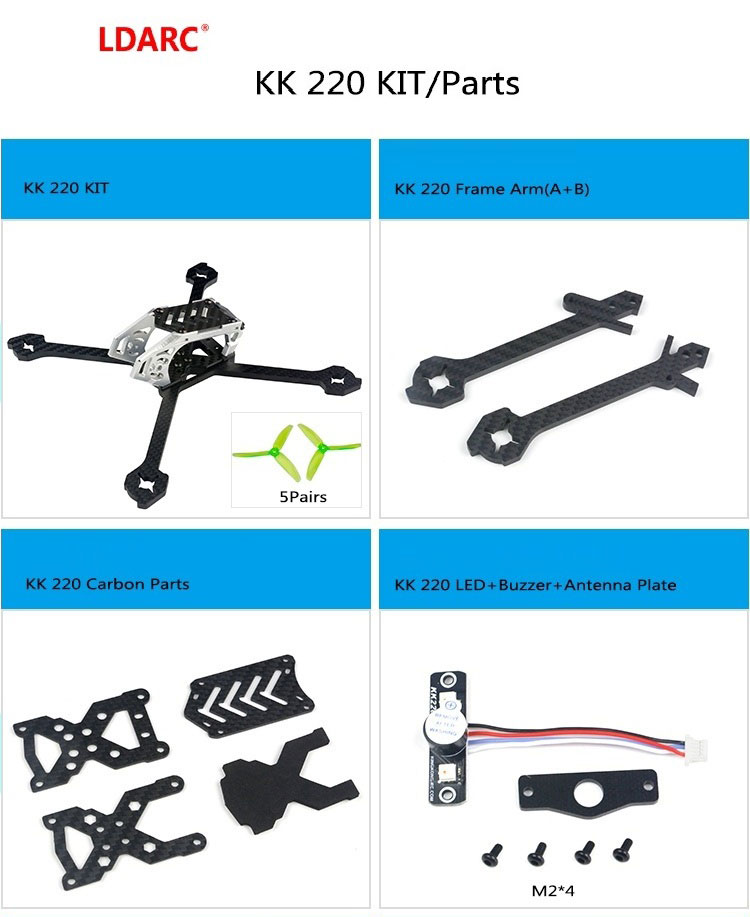 Kingkong LDARC KK 220 220mm Carbon Fiber True X Frame Kit