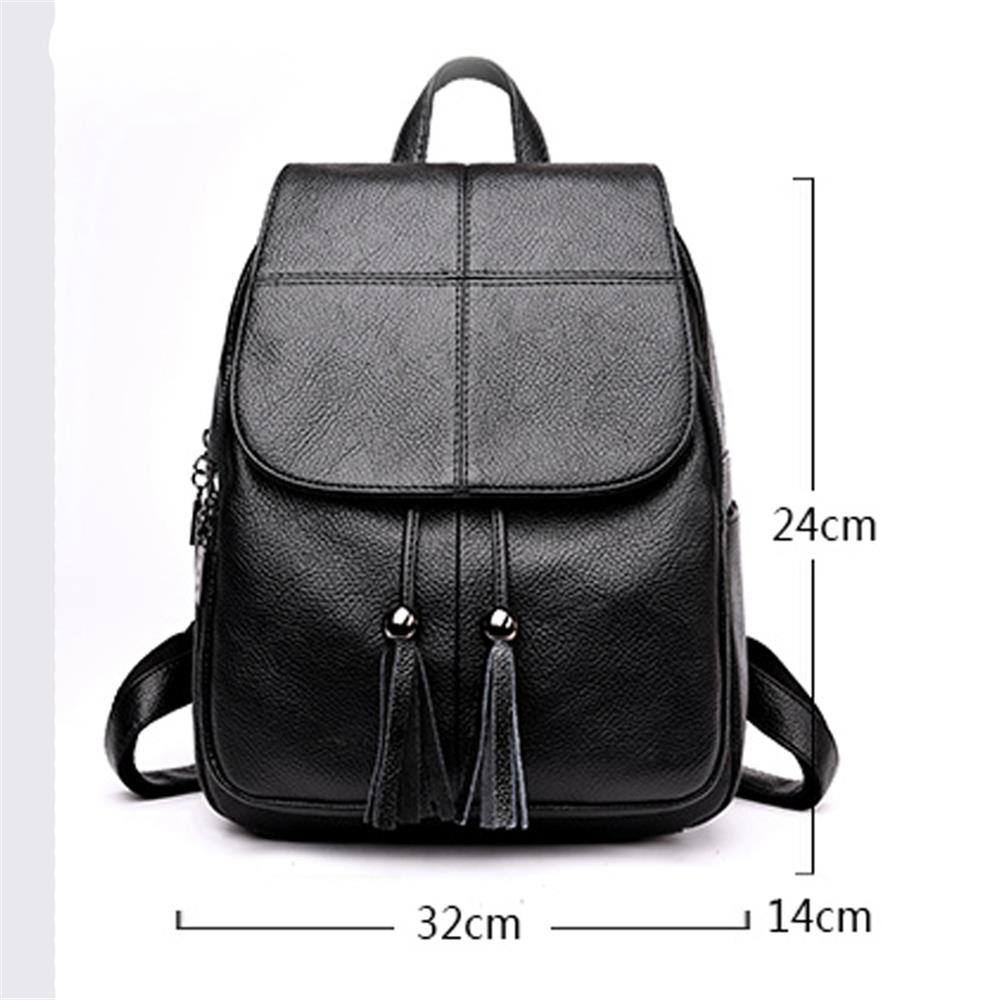 Women's PU Leather Backpack Black