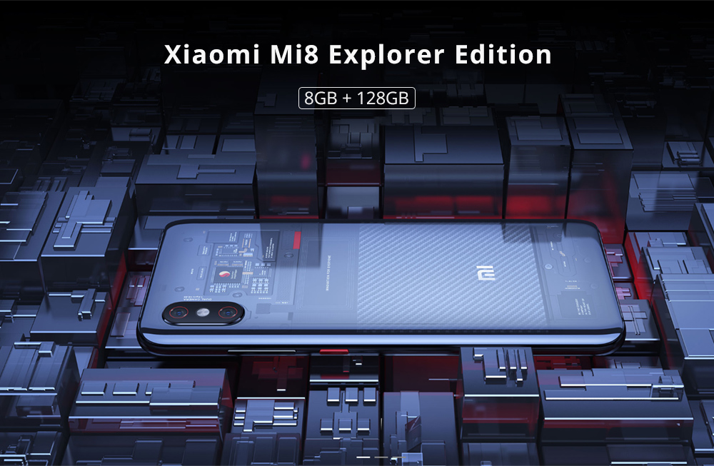 Xiaomi Mi8 Explorer Edition 6.21 Inch 8GB 128GB Smartphone Transparent