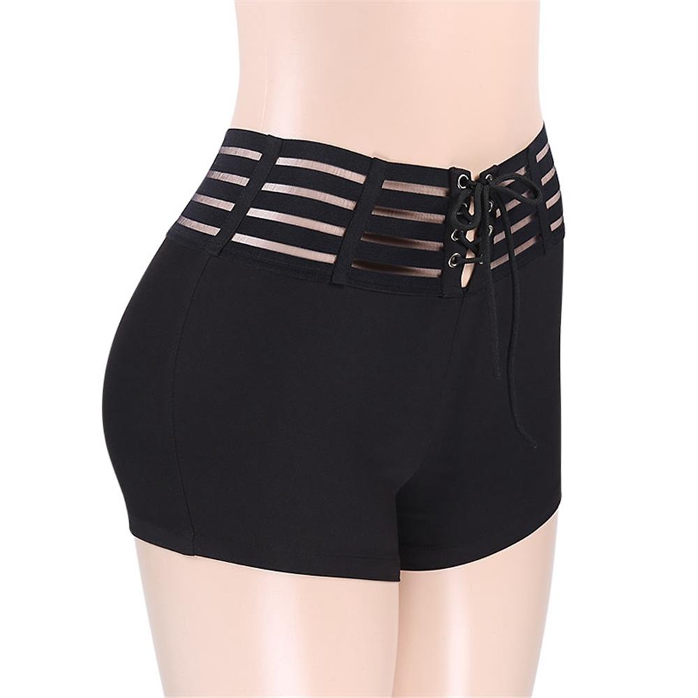 2018 Women Fashion Lace Up Nightclub Leisure Shorts Black