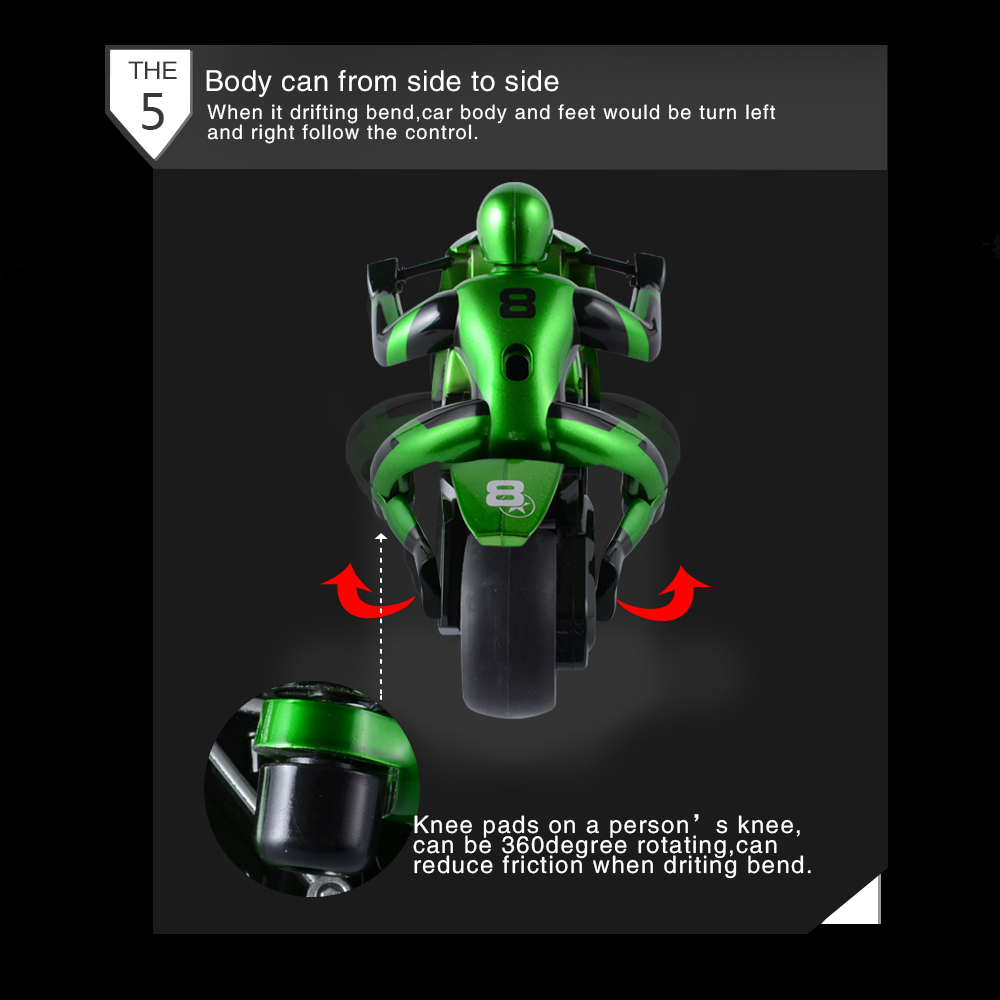 CSRC-22 2.4G 1:16 Drift RC Motorcycle LED Light RTR Green