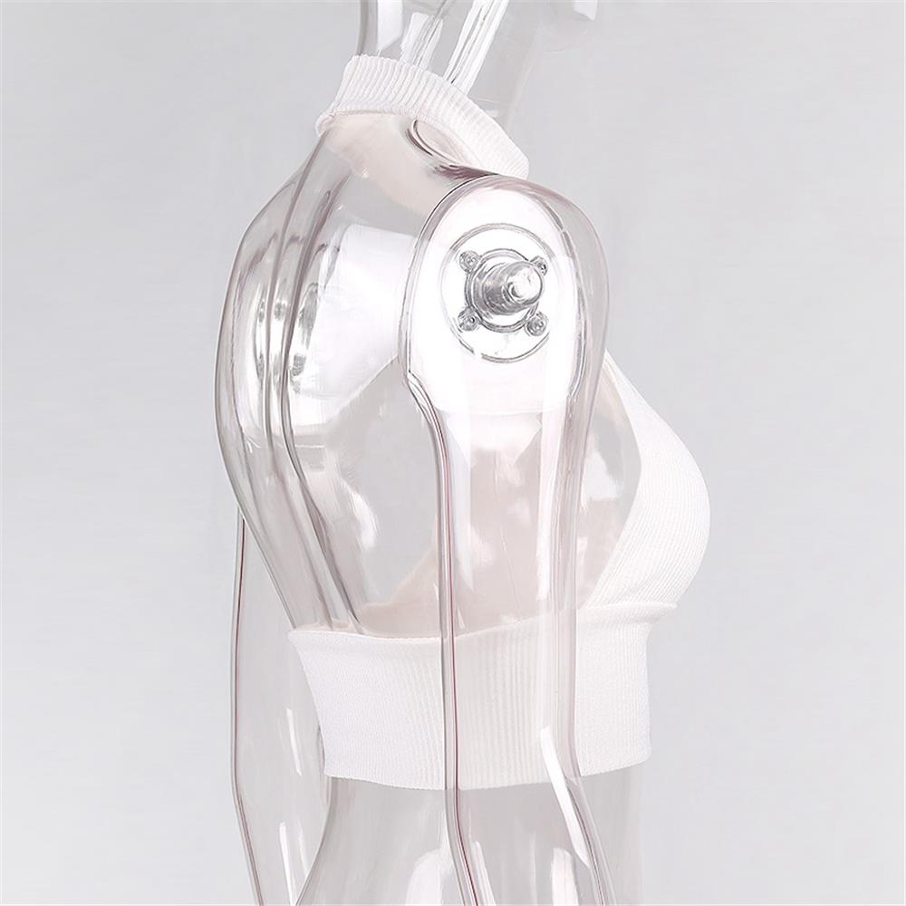 Women Slim Halter Neck Chest Wrap Vest White