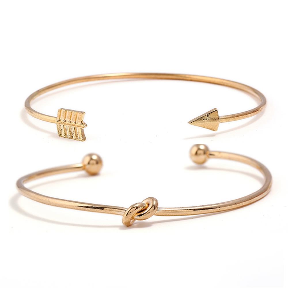 Women's Gold-plated Open Arrow Shape Bracelet Suit Gold